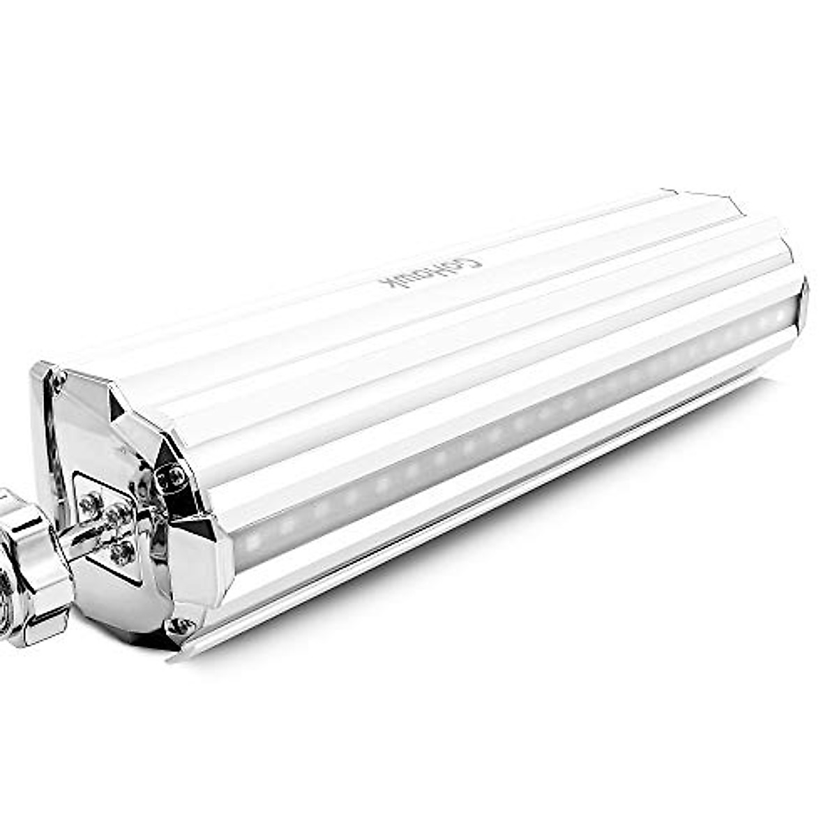 GoHawk RE9-X White Gen.3 Waterproof Bluetooth Motorcycle Stereo Speakers LED Soundbar 7/8-1.25 in. Handlebar Mount MP3 Music Player Audio Amplifier System ATV 4 Wheelers USB AUX FM Radio