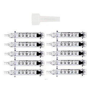 Disposable 0.3 & 0.5ml Empty Ampoule Nozzle -Non Invasive- Disposable Accessories Parts - without Hydrating Hyaluronic Acid Filler (10pcs 0.3ml Empty Ampoule Nozzle + 1 pc Adapter)