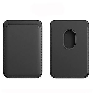 Lacase unisex Faux Leather Magnetic Card Wallet Holder with MagSafe for iPhone 14 / 13 / 12 Series, (Black)…