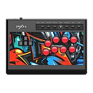 PXN-X8 Arcade Fight Stick Mechanical direction button controller with TURBO Macro Functions Plug and play Arcade Fighting For PC, PS3, PS4, Xbox One Xbox Series X/S Android TV Box, N-Switch