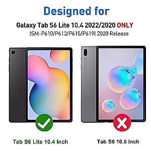 SUPFIVES Case for Galaxy Tab S6 Lite 10.4 Inch 2022/2020, with S-Pen Holder+ Shoulder Strap+ Handle+ 360° Rotating Stand, Black