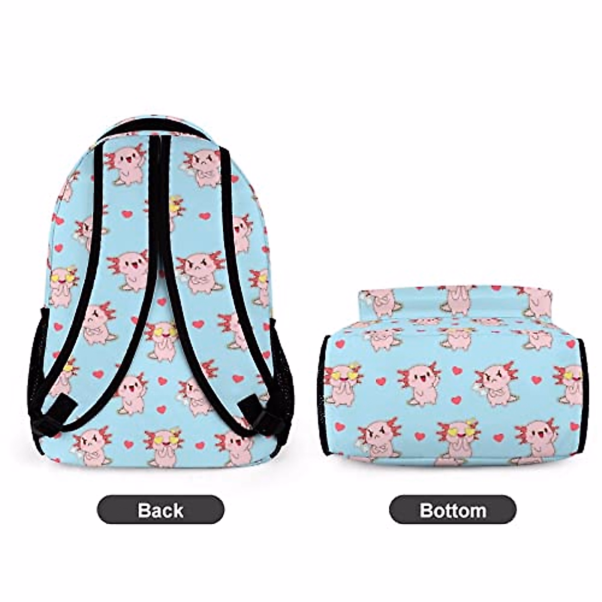 Cute Axolotl Backpack 17 Inch, Laptop Backpack Lightweight Backpack ...