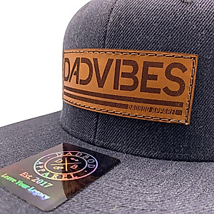 DadBod Apparel DB DadVibes Dad Hat (Charcoal/White) Snapback Baseball Cap Mens Leather Patch Happy Trucker Hats for Girl Dads