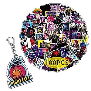Kilmila Video Game Stickers 100Pcs (with Keychain Decoration) Gifts Merch Party Supplies for Computer Luggage Laptop for Teens