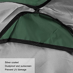 Waterproof Foldable Swing Canopy, 210D Silver Coated Oxford Cloth Swing Canopy Cover, Outdoor Swing Sun Shade for Garden (Dark Green)