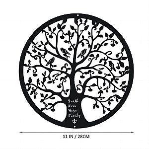 ESTART Tree of Life Metal Wall Art 2 Set, Family Tree with birds on branch Wall Hanging Decoration for Balcony Patio Porch Bedroom Living Room Garden Office and Farmhouse