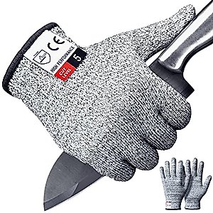 Apaffa 2PCS Cut Resistant Gloves Food Grade, Cut Proof Gloves for kitchen, Anti Cutting Gloves for Mandolin Slicing, Wood Carving Gloves, Small