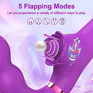 Female G-spot Vibrator, Strapless Dildo Vibrator, Triple Motorized Strap-on 25 Vibration Patterns and Remote Control, Adult Anal Sex Toys for Lesbian Couples (Purple)