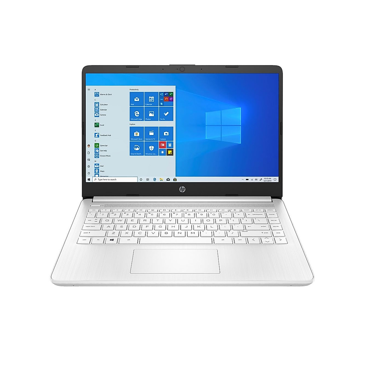 HP 14 Laptop, Intel Celeron N4020, 4 GB RAM, 64 GB Storage, 14-inch HD Touchscreen, Windows 10 Home, Thin & Portable, 4K Graphics, One Year of Microsoft 365 (14-dq0080nr, 2021, Snowflake White)
