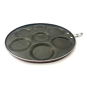 Pancake Maker Nonstick Mini Uttapam Maker Mini Pancake and Blini Pan Mini Uttapam tawa Silver Dollar Pan Nonstick Pan Cake Griddle crepe Tawa 7 Cavity (275mm)