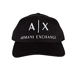 A | X ARMANI EXCHANGE Men's Baseball hat, Black & White, One Size