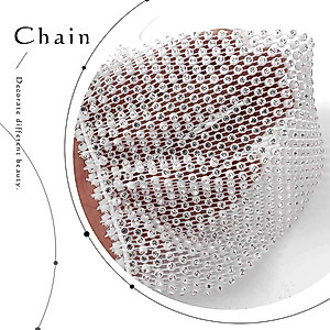 Earent Mesh Rhinestone Body Chain Set Beach Chest Belly Chains Crystal Bikini Nightclub Party Bra Breast Chains Rave Body jewelry for Women(Silver)