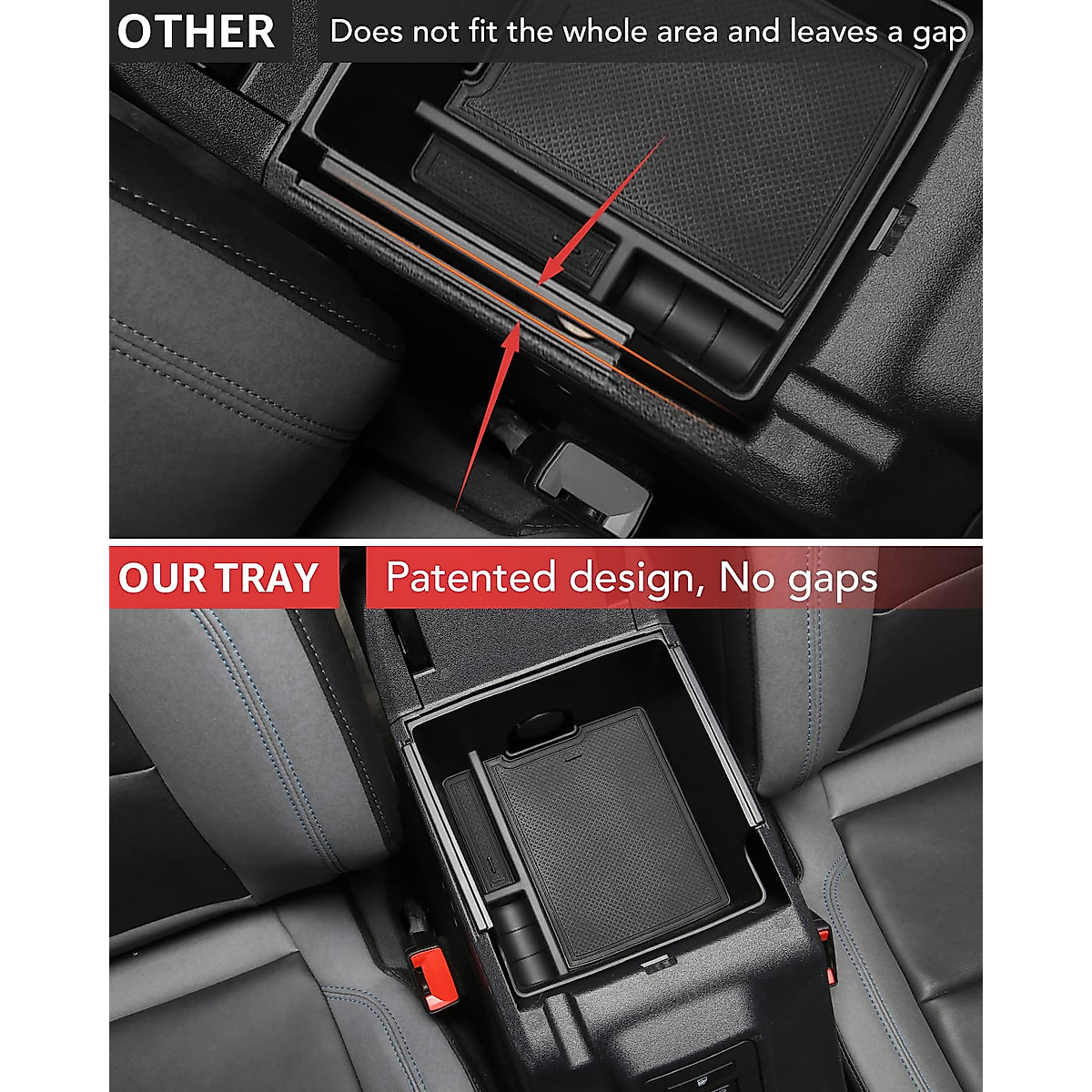 Ecarzo Center Console Organizer for 2021 2022 2023 2024 Ford Bronco Console Tray Storage Box Accessories Upgrade