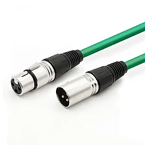 DREMAKE 16.5 Feet Sound Speaker Cable 3 Prong Microphone XLR Cable 3Pin XLR Male to XLR Female Snake Cord for Performance, Stage, Karaoke, Public - Green