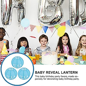 Gadpiparty Gender Reveal Hanging Ornament 3Pcs Party Paper Lanterns Baby Shower Lanterns Round Folding Lanterns Its a Boy Lanterns Birthday Party Hanging Decorations (Sky- Blue) Japandi Decor