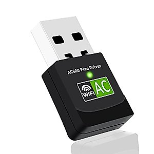 USB WiFi Adapter, 600Mbps Mini Wireless WiFi Network Adapters for Desktop Computer/Notebook PC, Dual Band 5G+2.4G WiFi Dongle Laptop External Network Card for Windows 11/10/8/XP etc, No Need CD Drive