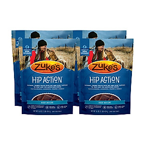Zuke's Hip Action Hip & Joint Natural Dog Treats Crafted in The USA 16 Ounce (Pack of 4)