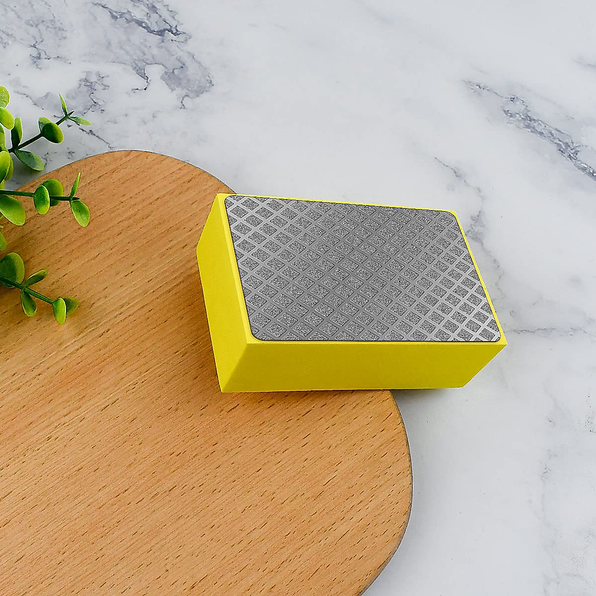 1 Pcs Diamond Hand Pad Sanding Block Sharp Glass Grinding Polishing Pad Sanding Block Foam Backing Hand-Held Sanding Block for Sanding Polishing Marble Tile Ceramics (60#)