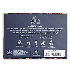 Yellow Cab Games - America Trivia, 140 Question Cards - Game Night Entertainment for Families & Friends, 2+ Players - Test Your Knowledge with Our Unique Skyline Collection Trivia Sets