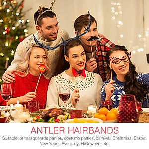 Lurrose Antler Headband Gothic Deer Horn Headband Cosplay Costume Hair Hoop for Halloween Christmas Cosplay Party