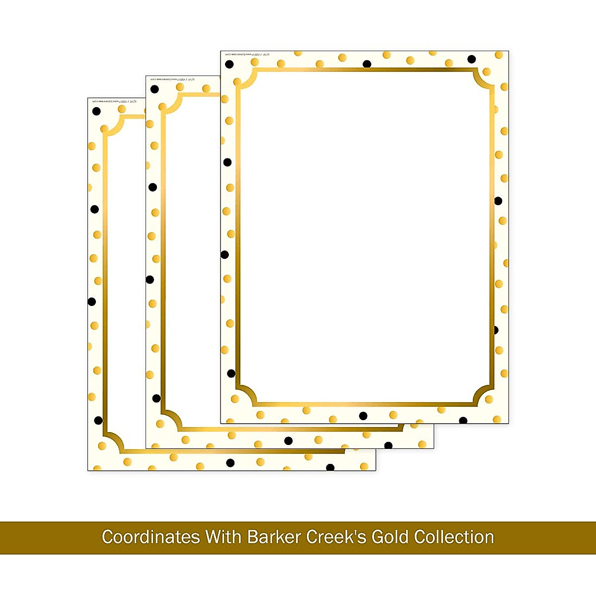 Barker Creek Designer Computer Paper, Gold, 8.5” x 11”, Decorative Printer Paper, Stationery, 50 Sheets per Pkg, Home, School and Office Supplies (741)
