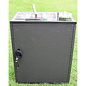 Concession Sinks - Standard Size Electric 3 Compartment with Soap Dispenser, Removable Accessory Shelf and New! Removable Wheels