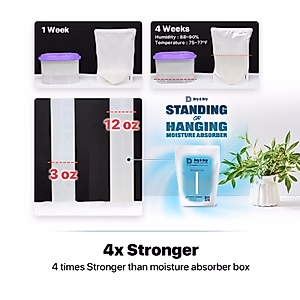 Dry & Dry 8 Packs Standing Moisture Absorbers to Control Excess Moisture for Basements, Closets, Bathrooms, Laundry Rooms - Moisture Absorbers Moisture Absorbers