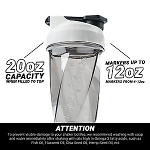 HELIMIX 1.5 Vortex Blender Shaker Bottle Holds Upto 20oz | No Blending Ball or Whisk | USA Made | Portable Pre Workout Whey Protein Drink Shaker Cup | Mixes Cocktails Smoothies Shakes | Top Rack Safe