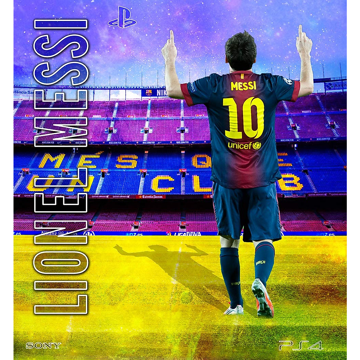 Skin Ps4 Old - Lionel Messi FC BARCELLONA Ultras - Limited Edition Decal Cover ADESIVA Playstation 4 Slim Sony Bundle