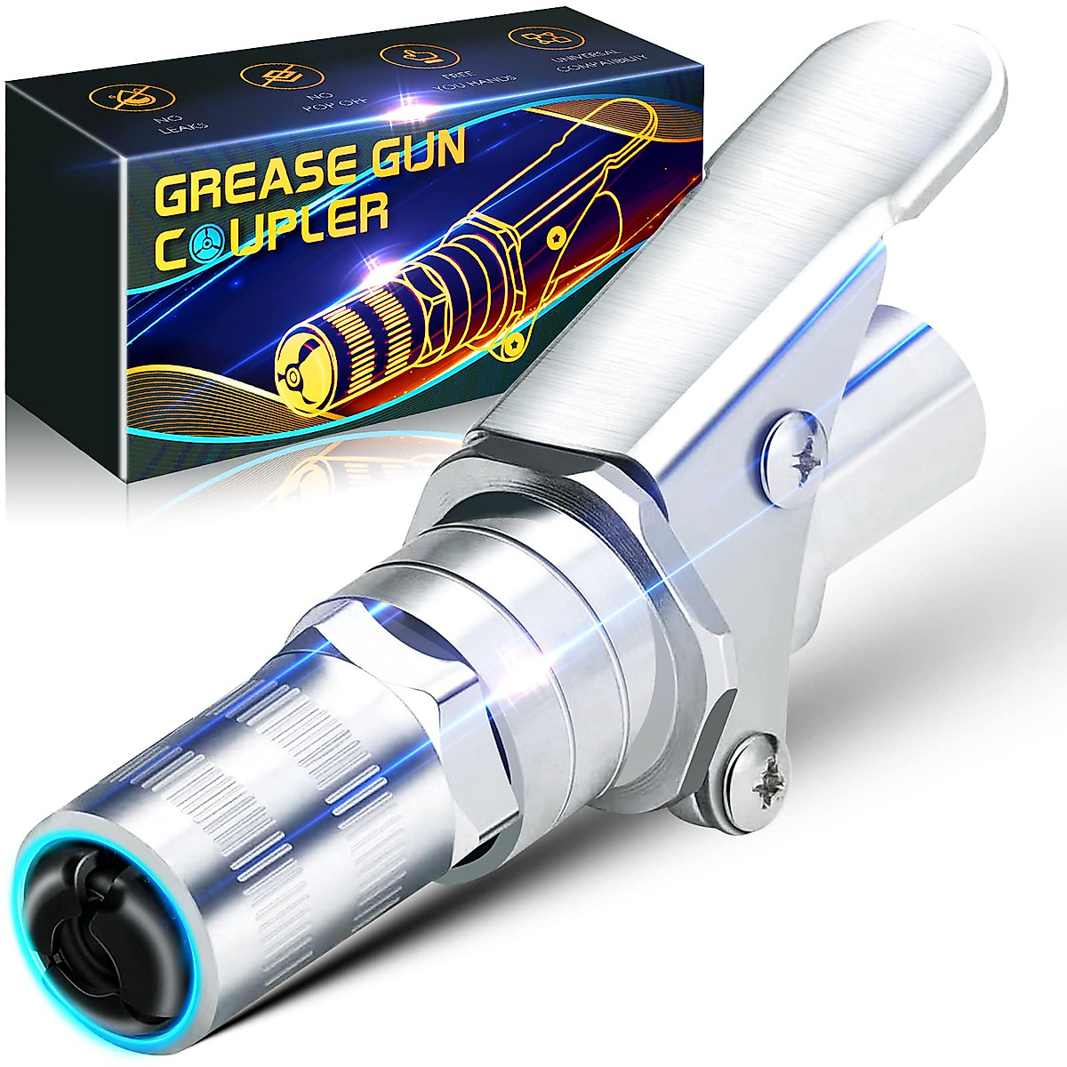 CAREVER Stocking Stuffers Birthday Gifts for Men Women - Grease Gun Coupler Zerk Fittings and Electric Lighter for Candle USB Rechargeable