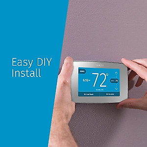 Sensi Touch Smart Thermostat by Emerson with Touchscreen Color Display, Programmable, Wi-Fi, Mobile App, Easy DIY, Data Privacy, Works with Alexa, Energy Star Certified, ST75S-Silver, C-Wire Required