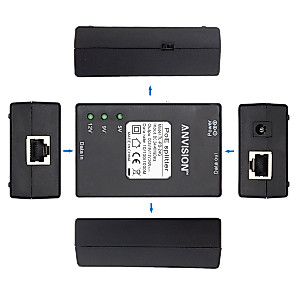 ANVISION Active Gigabit PoE Splitter Adapter with Multi-Size Tips, IEEE 802.3af Compliant, DC 5V 9V 12V Power Output, for IP Camera AP Voip Phone and More