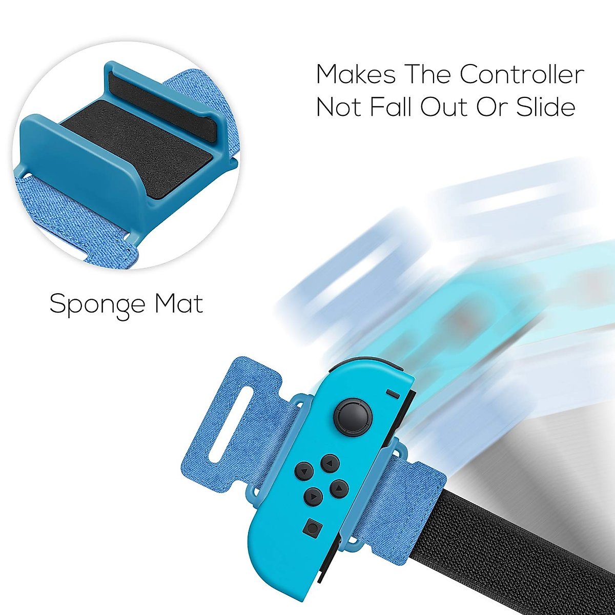 Wrist Bands Compatible with Just Dance 2025 2024 2023 & for Zumba Burn It Up for Joy Con, 2 Pack Adjustable Elastic Straps for Nintendo Switch & OLED Controllers Game for Adults and Kids Red/Blue