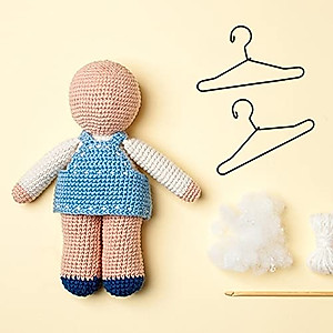 EXCEART 20 Pcs Doll Clothes Hanger Metal Doll Outfit Hanger Wardrobe Doll Clothes Accessories for Doll Clothes Gown Dress Outfit 65mm Black