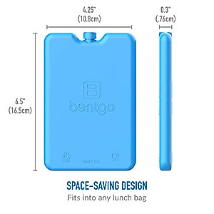 Bentgo Ice Lunch Chillers - Ultra-Thin Ice Packs Perfect for Everyday Use in Lunch Bags, Lunch Boxes and Coolers - 4 Pack (Blue)