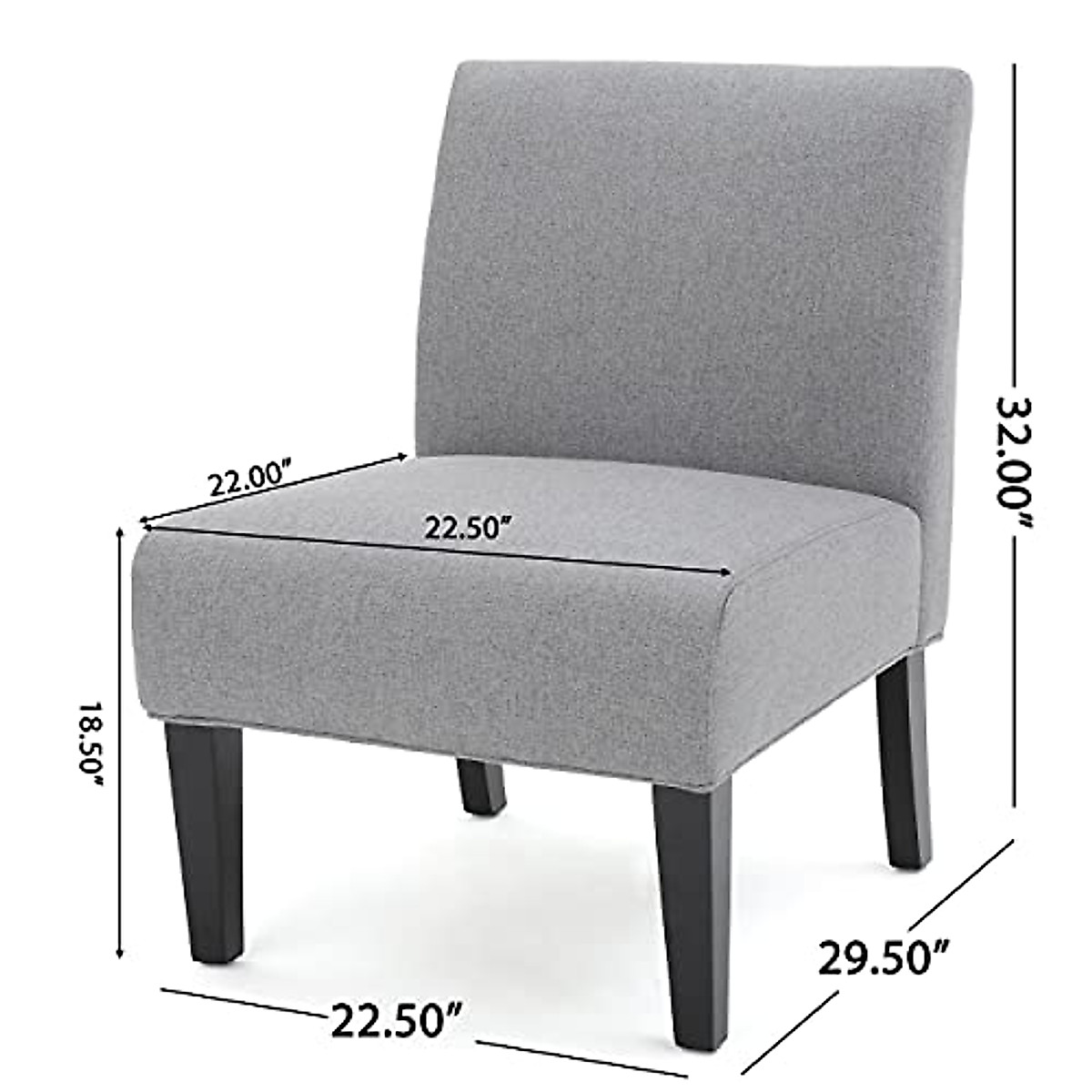 Christopher Knight Home Kassi Fabric Accent Chair, Grey