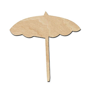 Beach Umbrella Wooden Cutouts for crafts, Laser Cut Wood Shapes 5mm thick Baltic Birch Wood, Multiple Sizes Available