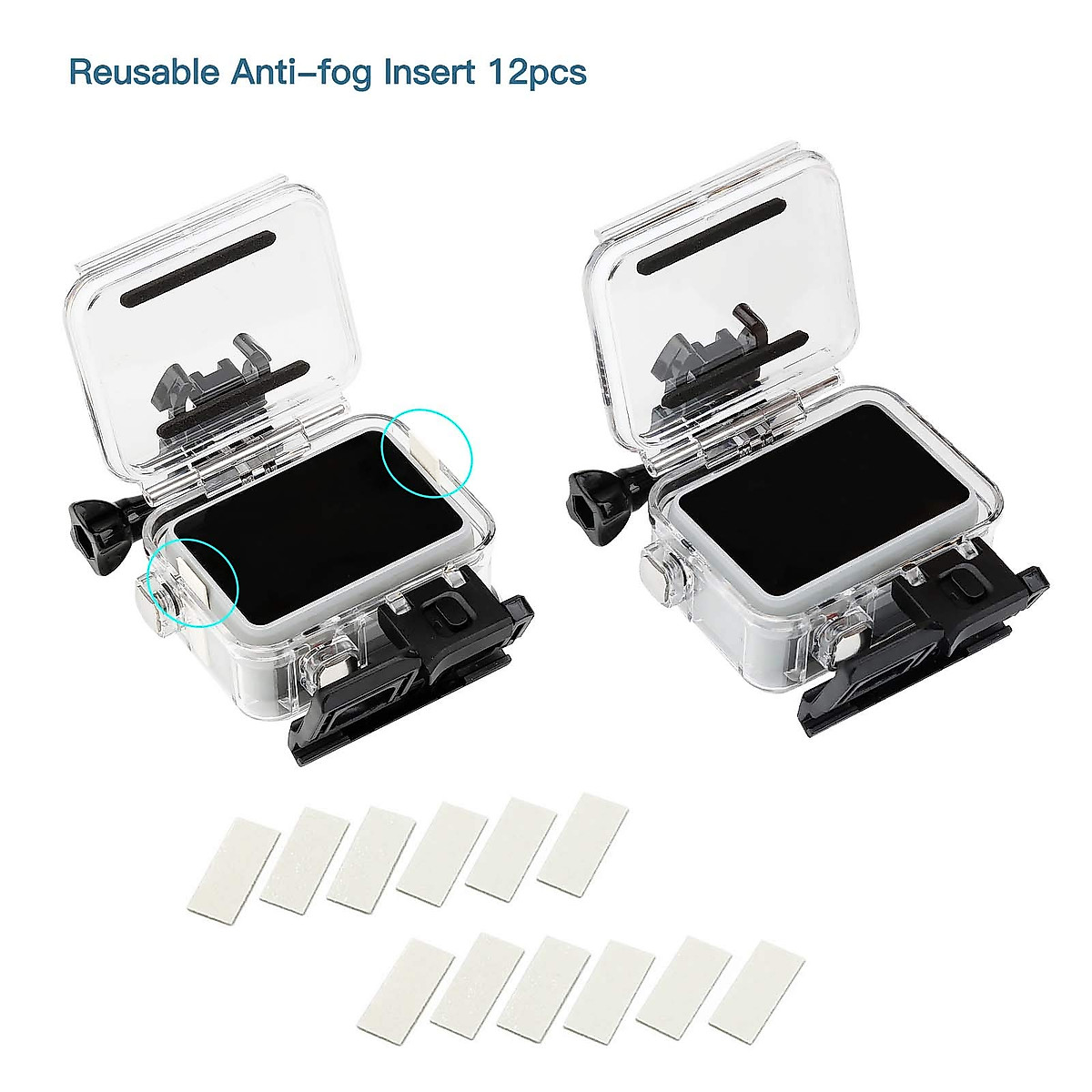 D&F Waterproof Housing Case for HERO7 White & Hero 7 Silver, 30M Underwater Photography Protective Shell with Screen Protector Films and Anti-Fog Inserts Accessories