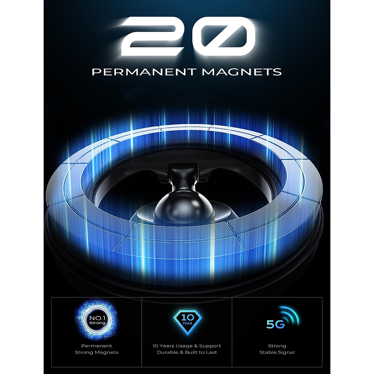 LISEN for MagSafe Car Mount [Strongest Magnet Power] Phone Mount for Car [Ultra Stable Exclusive Patent] All-Metal Magnetic Car Phone Holder Fit All Mobiles iPhone 15 14 13 12 Pro Max Plus.