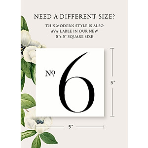 Weekend Paper Co.™ Modern Table Numbers, Single Sided 4x6 Modern Design, Black Matte Ink, Numbers 1-25 plus 3 BONUS signs for Your Wedding, Reception, Anniversary, Birthday Party or Any Celebration!