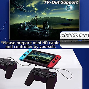 X70 Handheld Game Console 7.0 inch Pro Retro Games Consoles Classic Video Games Pad Style Preinstalled System Built-in Rechargeable Battery Gaming Consoles 64GB Blue Red