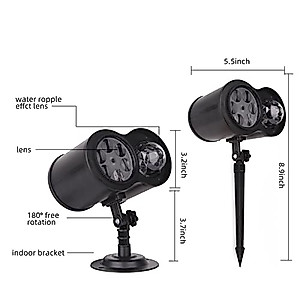 YUICHH Christmas Projector Lights, HD LED Projector Lights Waterproof, Projector Lights (Ocean Wave & Patterns) with Remote Control Timer for Indoor/Outdoor Holiday Gathering Birthday Party