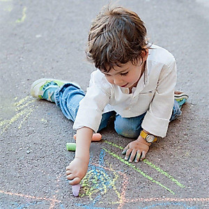 feela Sidewalk Chalk, 144 Pack 18 Colors Sidewalk Chalk Set For Kids Jumbo Chalk Bulk, Great for Kids Family, Paint on Sidewalk School Chalkboard Blackboard Street Playground