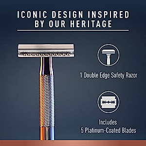 King C. Gillette Complete Men's Beard Care Gift Kit, Double Edge Safety Razor, Beard and Face Wash, Beard Oil, Beard Balm, Shave Gel