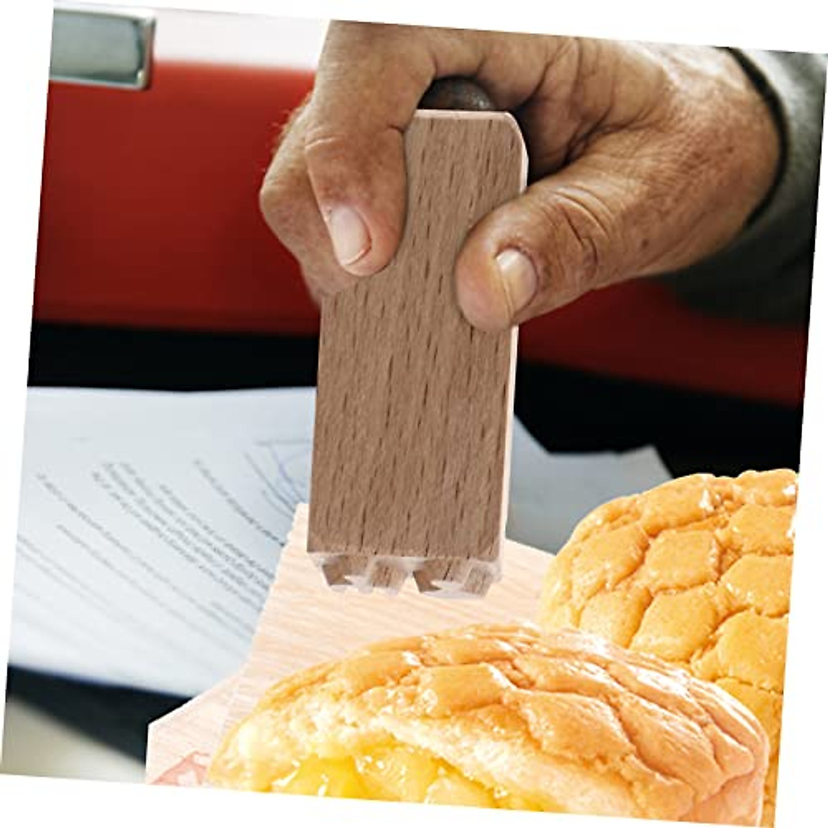 SEWACC 2pcs Seal Scrapbooking Stamps Scrapbook Tools Chocolate Molds Christmas Wooden Rubber Stamp DIY Dessert Maker Cake Stamp Traditional Chinese Stamp Cake Stampers Dessert Stamper Die