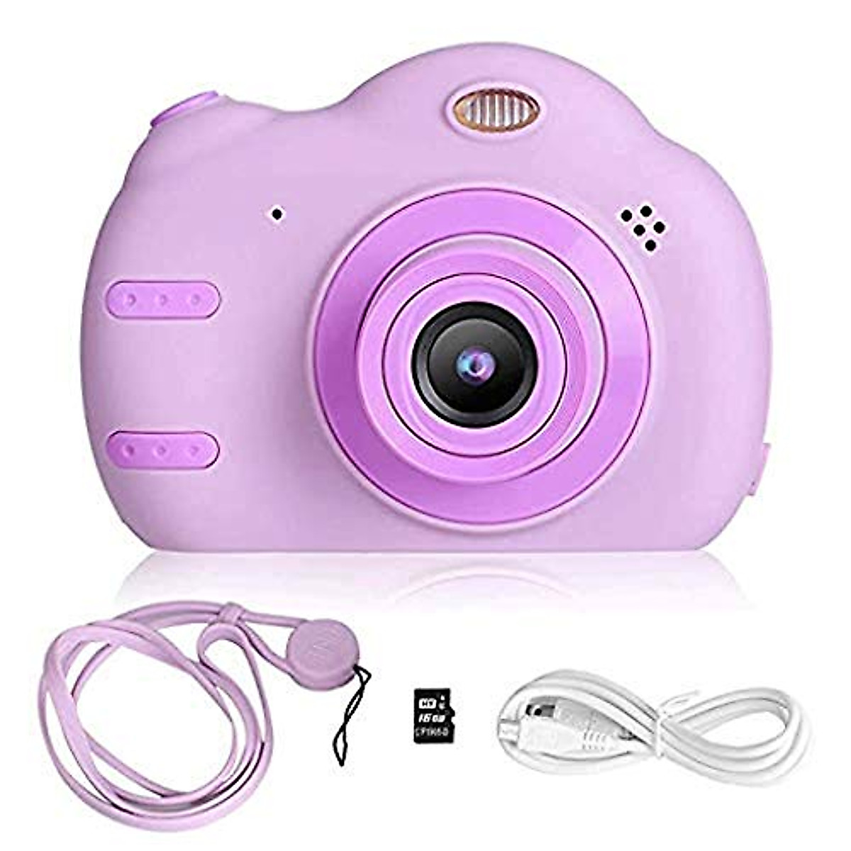 LKYBOA Photo Camera Cartoon Child Camera -Kids Camera, Kids Digital Camera Screen Selfie Video Camera with Cartoon Silicone Case (Color : Yellow)