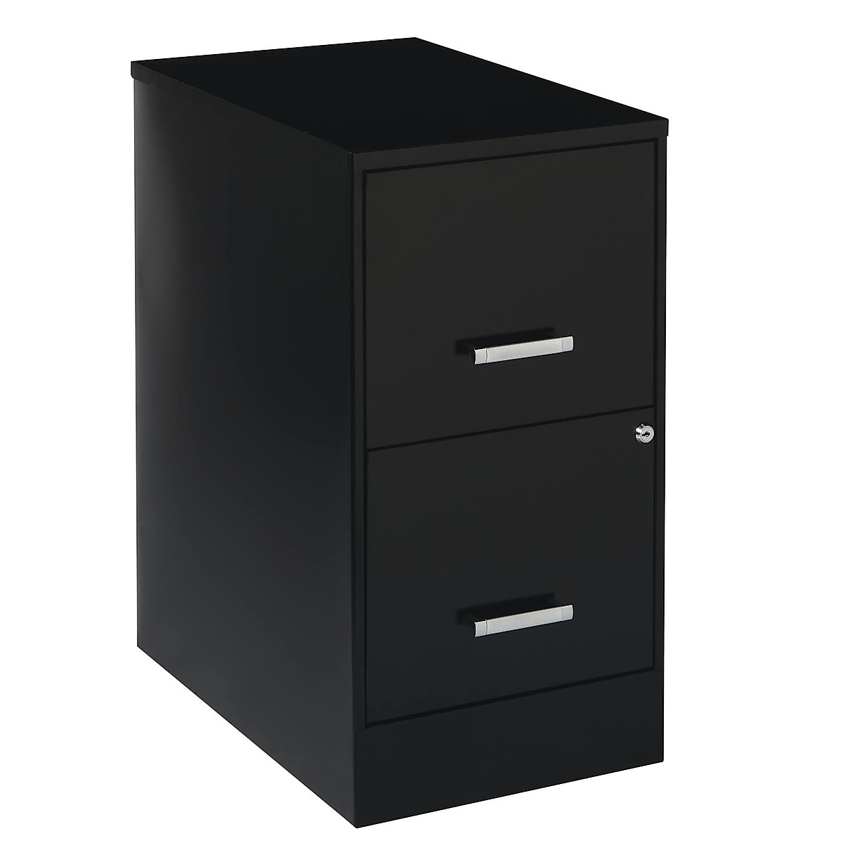 Office Dimensions 22" Deep 2 Drawer Metal SOHO Vertical File Cabinet, Inch, Black