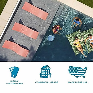 Ledge Lounger - Signature Chaise Deep - Inside Pool & Sun Shelf Lounge Chair - Designed for Deep Shelves 10”-15” - Compatible with All Pool Types - Poolside & Sun Deck Tanning - Set of 2 - Dark Blue