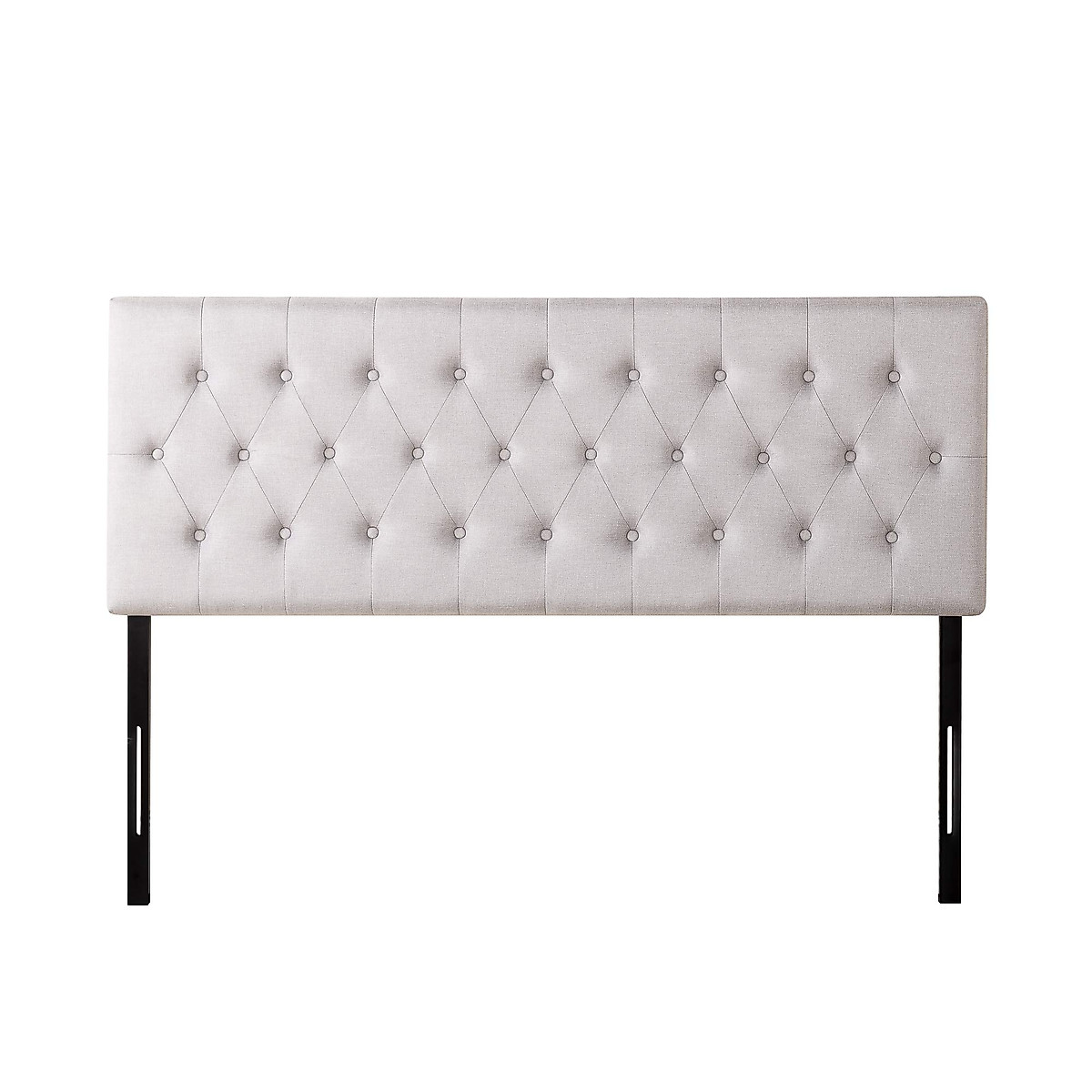 ZINUS Trina Upholstered Headboard, Button Tufted Upholstery, Adjustable Height, Easy Assembly, Light Grey, Full
