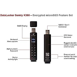 DataLocker Sentry K300 Encrypted Keypad Micro SSD 32GB Flash Drive